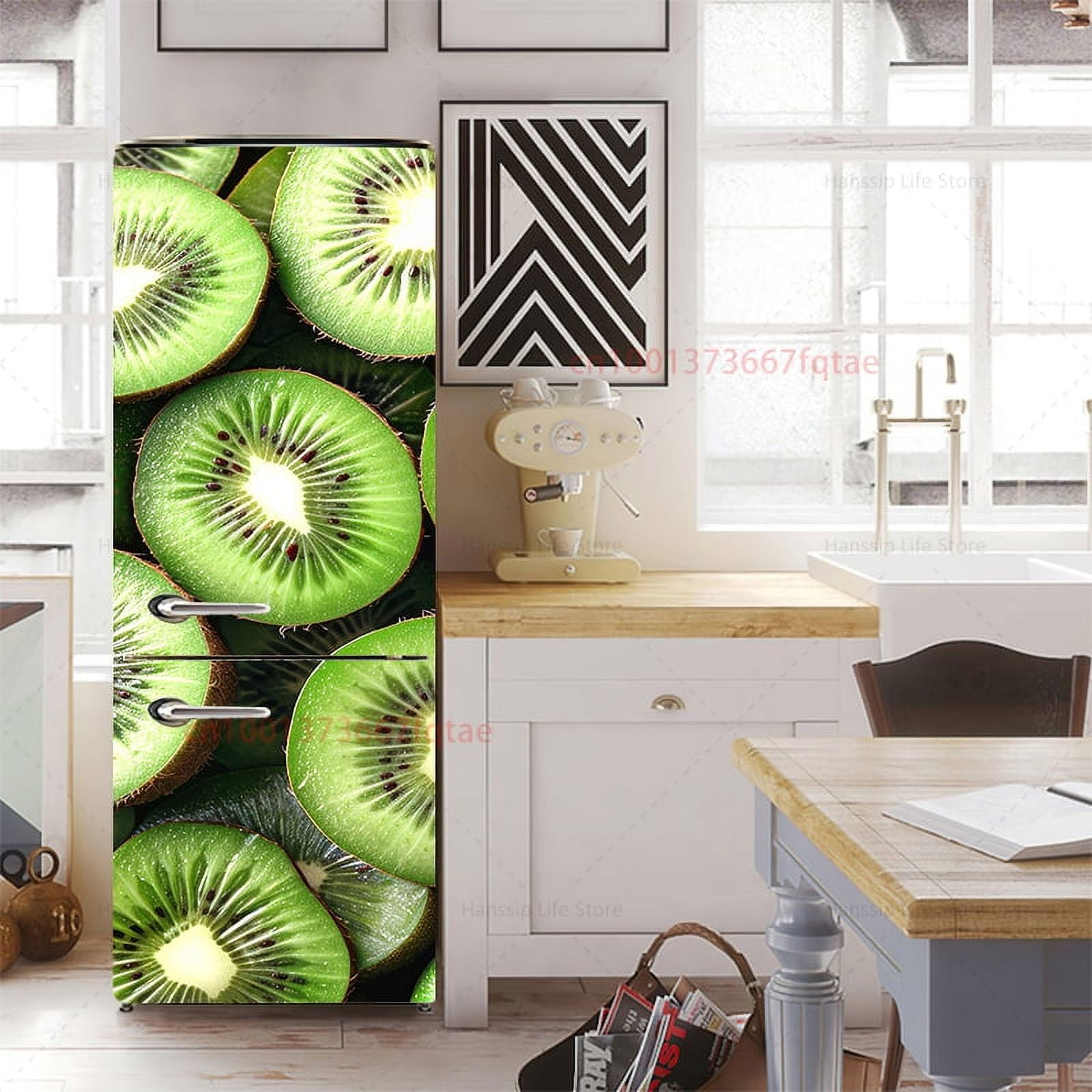 Abstract Feather Fridge Door Art Mural Sticker Leaves Design Wallpaper ...