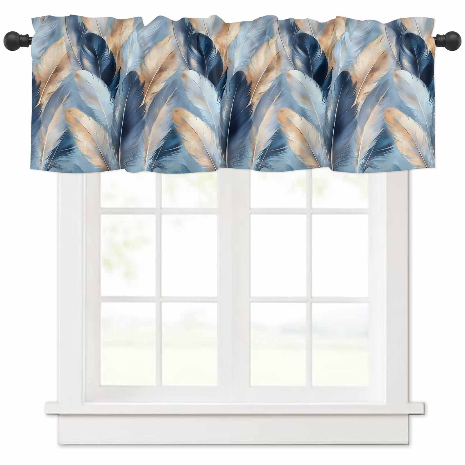 Abstract Feather Valances for Windows Farmhouse Kitchen Curtains ...