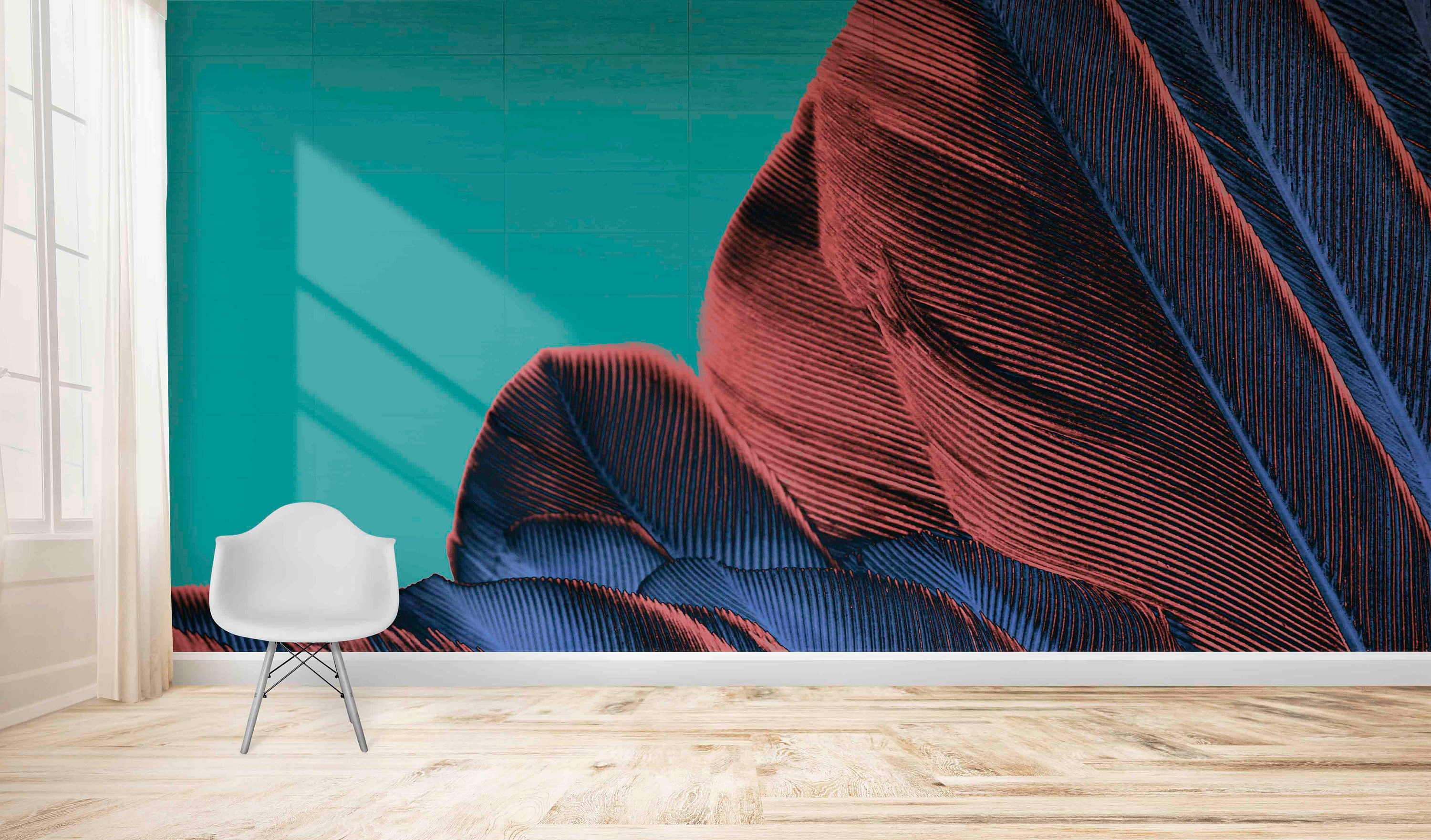 Abstract Feather Wall Print, Abstract Wall Mural, Paper Wall Art Custom ...