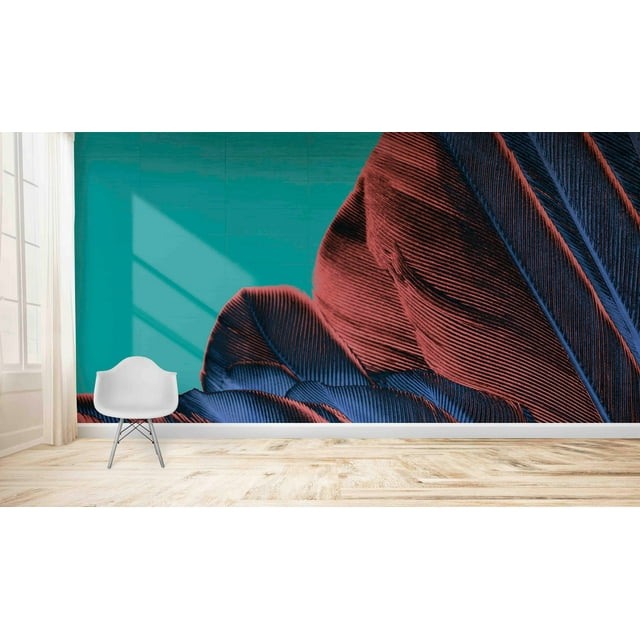 Abstract Feather Wall Print, Abstract Wall Mural, Paper Wall Art Custom ...