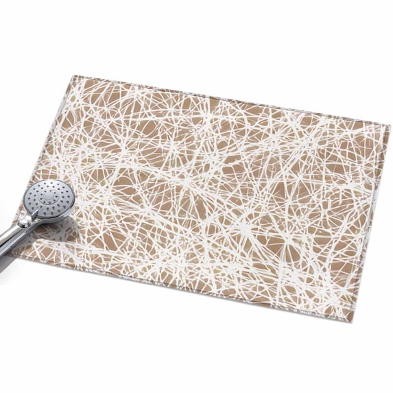 Abstract Fiber Line Front Door Rugs 2x3ft Spring Vibrant Brown White ...