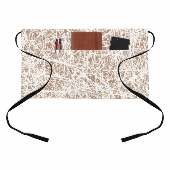 Abstract Fiber Line Kitchen Restaurant Half Waist Apron, Spring Vibrant ...