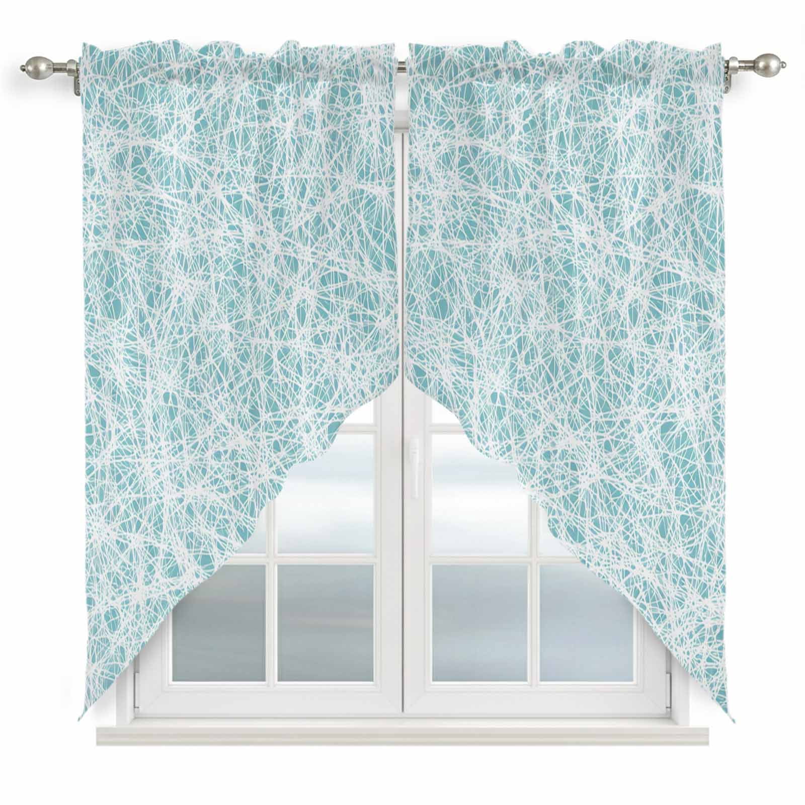 Abstract Fiber Line Swag Curtain Valance for Window 2 Panels Spring ...