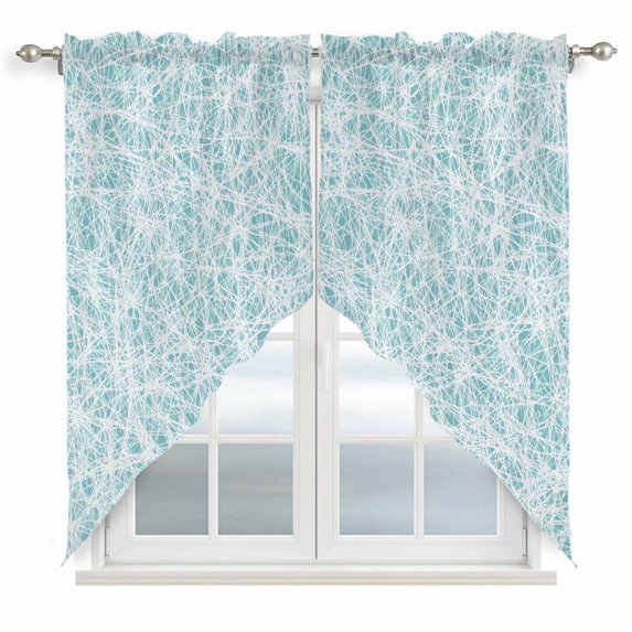 Abstract Fiber Line Swag Curtain Valance for Window 2 Panels Spring ...