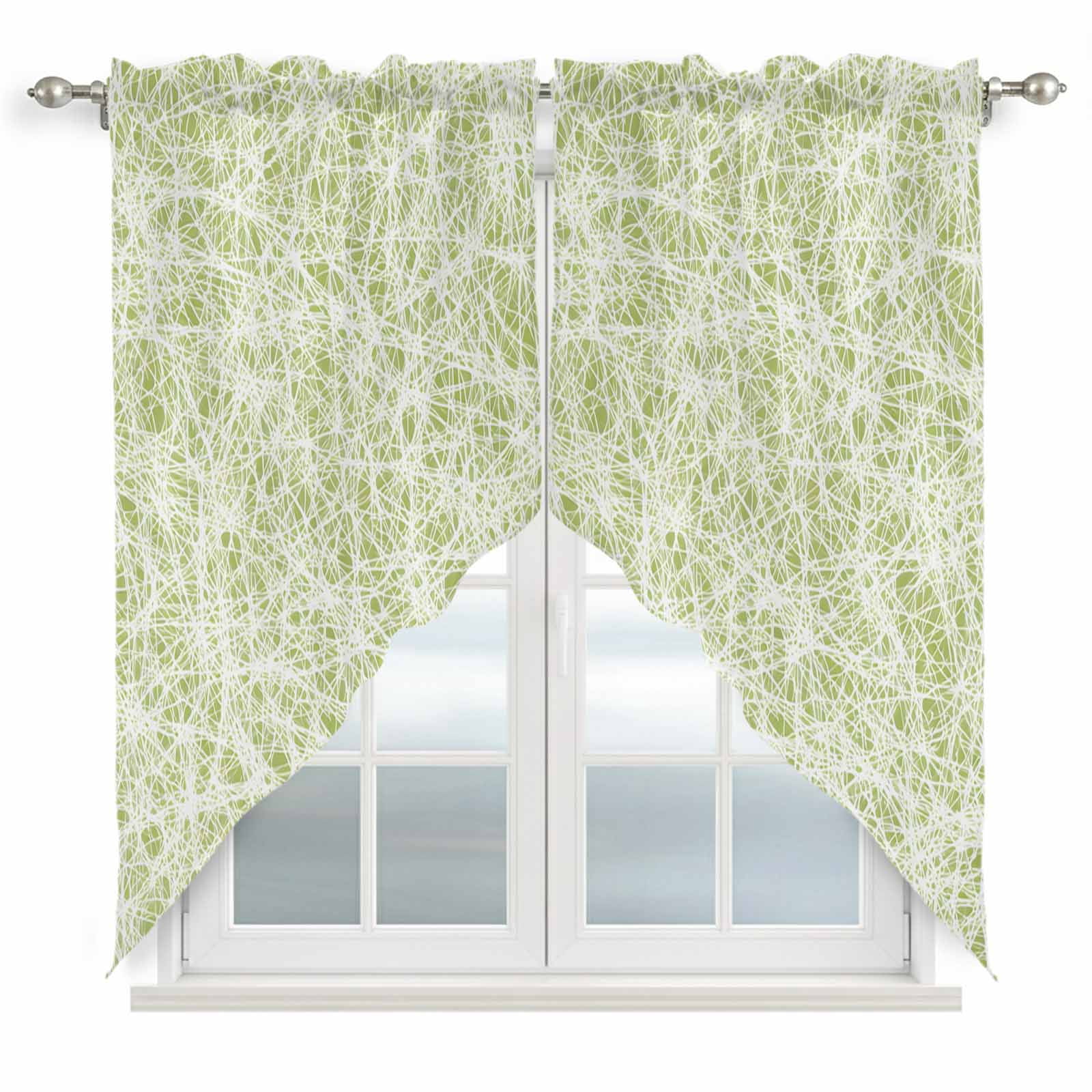 Abstract Fiber Line Swag Curtain Valance for Window 2 Panels Spring ...