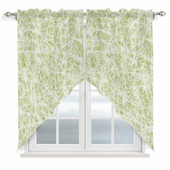 Abstract Fiber Line Swag Curtain Valance for Window 2 Panels Spring ...