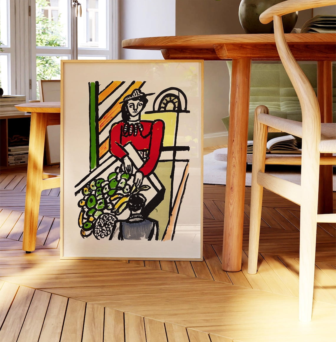 Abstract Figurative Wall Art Modern Expressionist Illustration Colorful ...