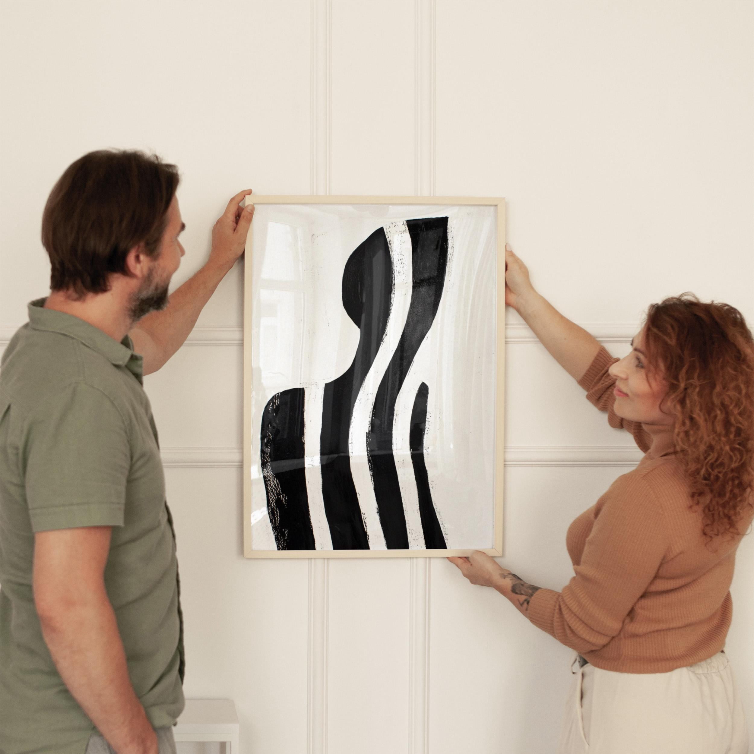 Abstract Figure Art Print Black And White Minimalist Decor Home Decor ...