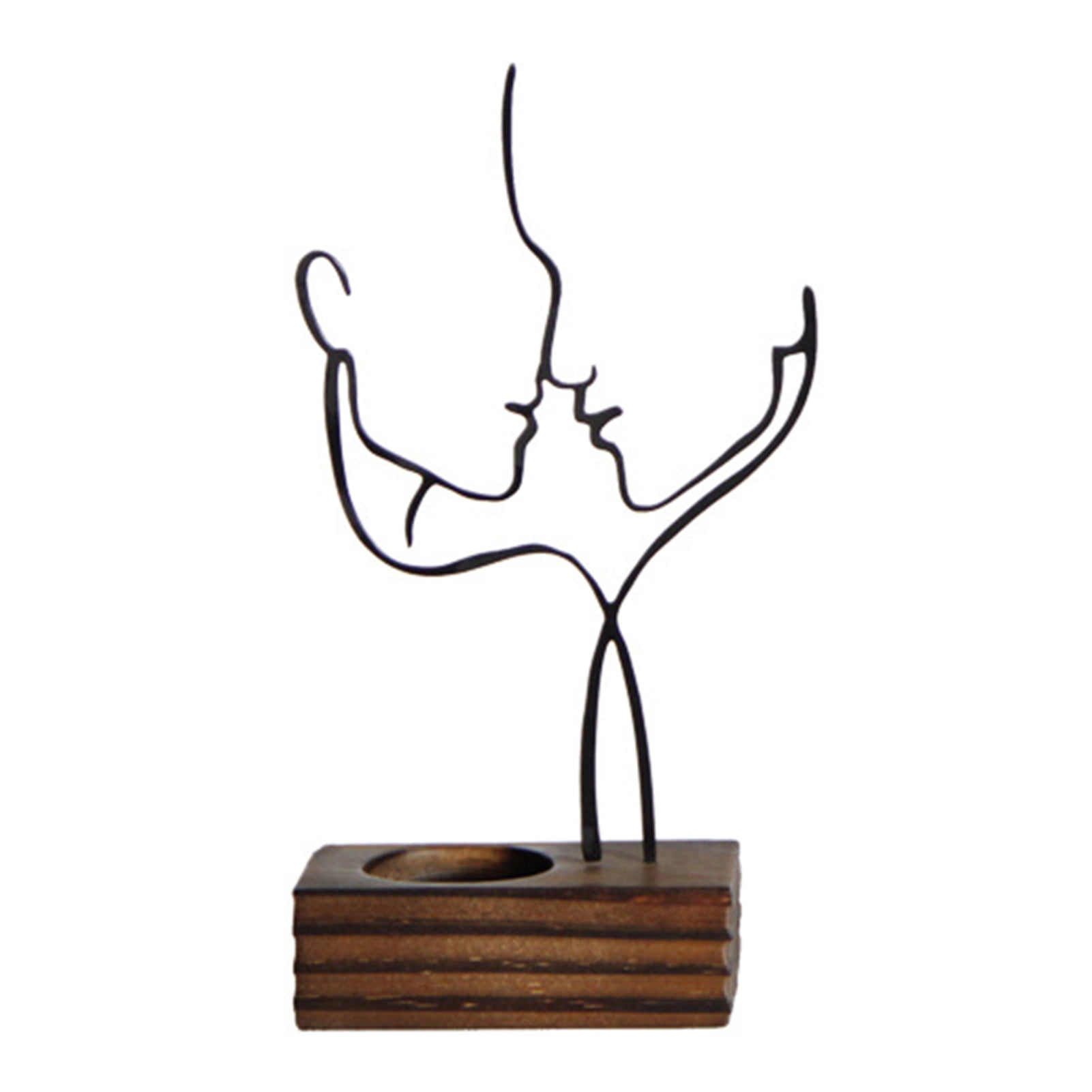 Abstract Figure Candle Holder - Romantic Artistic Wooden Couple ...