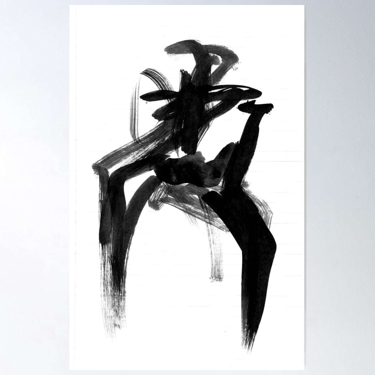 Abstract Figure In Ink Poster Wall Art Modern Wall Decor For Living ...