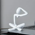 Abstract Figure Thinker Decor, White Simple Design Art Sculpture for ...