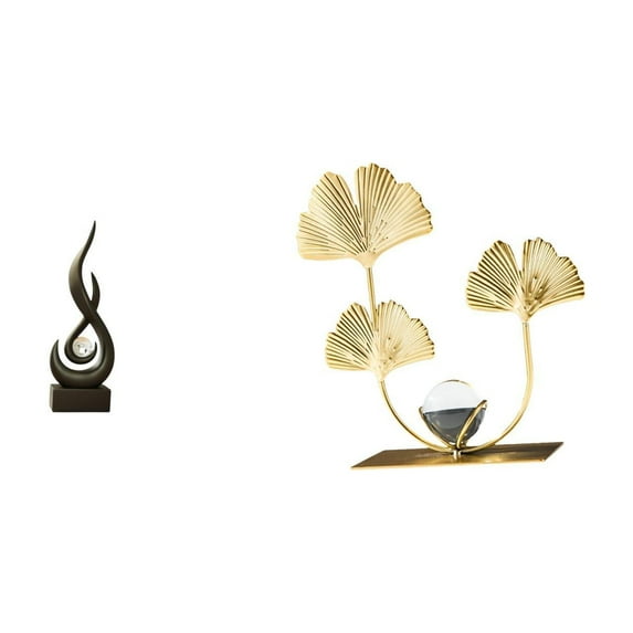 Abstract Fire Sculpture Metal Flowers Leaf Statue Resin Art Desktop ...