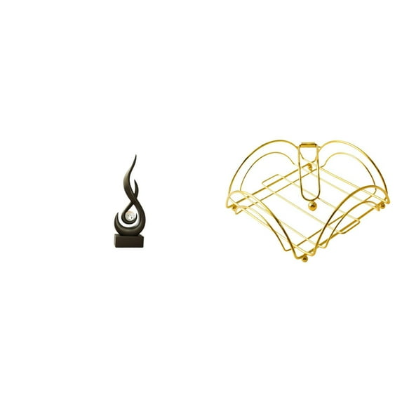 Abstract Fire Sculpture Napkin Holder Art Statue Resin Iron Base for ...