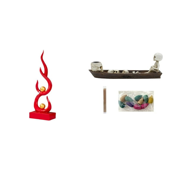 Abstract Fire Sculpture Skull Incense Burner Resin Material Modern Art ...