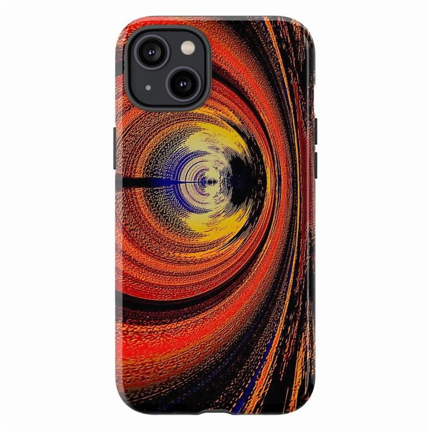 Abstract Fire Vortex Phone Case, Red Orange Swirl Art Cover for iPhone ...