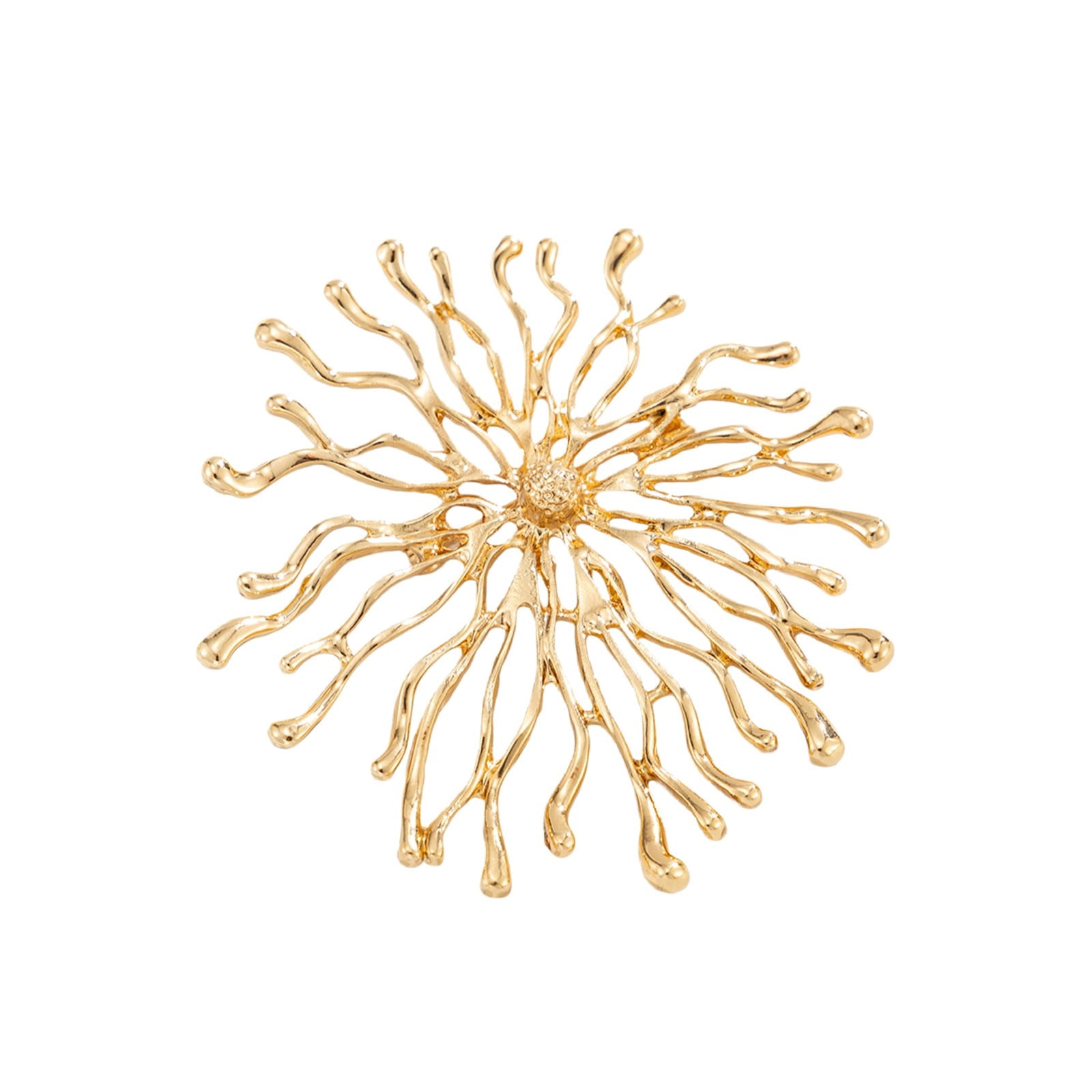 Abstract Firework Hollow Metal Brooch Statement Decor Pin for Suit Coat ...