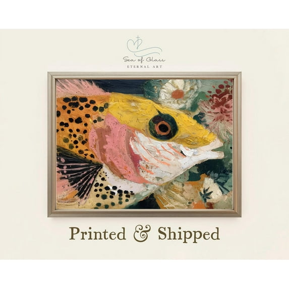 Abstract Fish Poster Earth Tones Coastal Wall Art Poster, Unframed ...