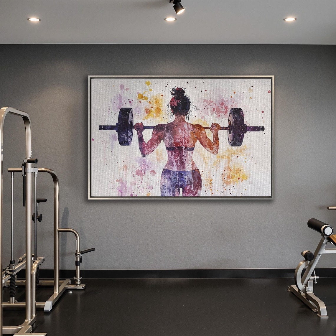 Abstract Fitness Woman Gym Workout Modern Sports Wall Art, Unframed ...
