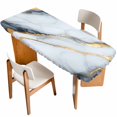 Abstract Fitted Rectangle Tablecloth 32" x 96" Grey White Marble ...