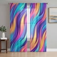 Abstract Flame Art Sheer Curtains for Living Room Bedroom Blue Purple ...