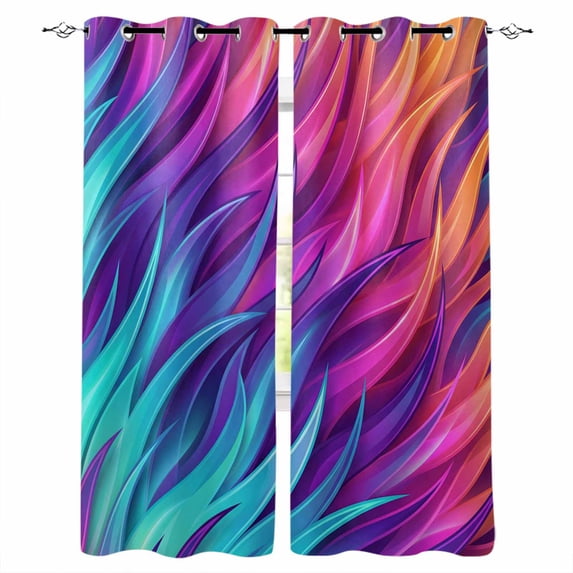 Abstract Flame Blackout Curtains for Bedroom/Living Room, Thermal ...