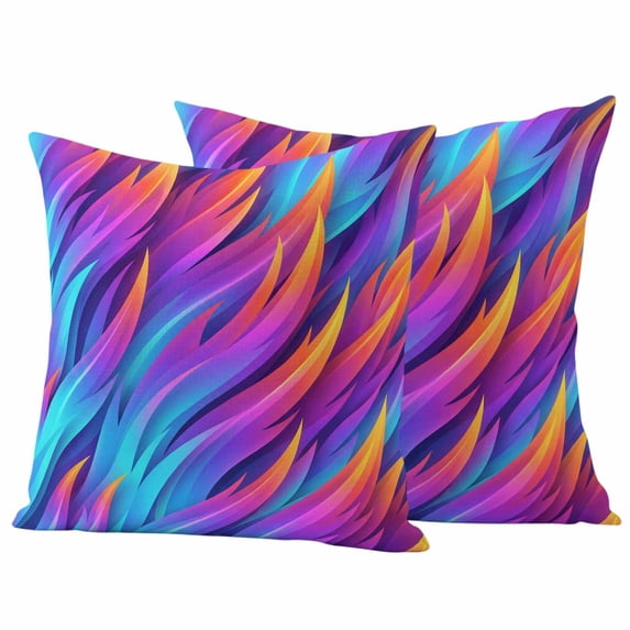 Abstract Flame Outdoor Waterproof Pillow Covers, Blue Purple Orange ...