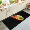 Abstract Flame Tennis Rectangle Rug 2'x6' Modern Sport Art Washable ...