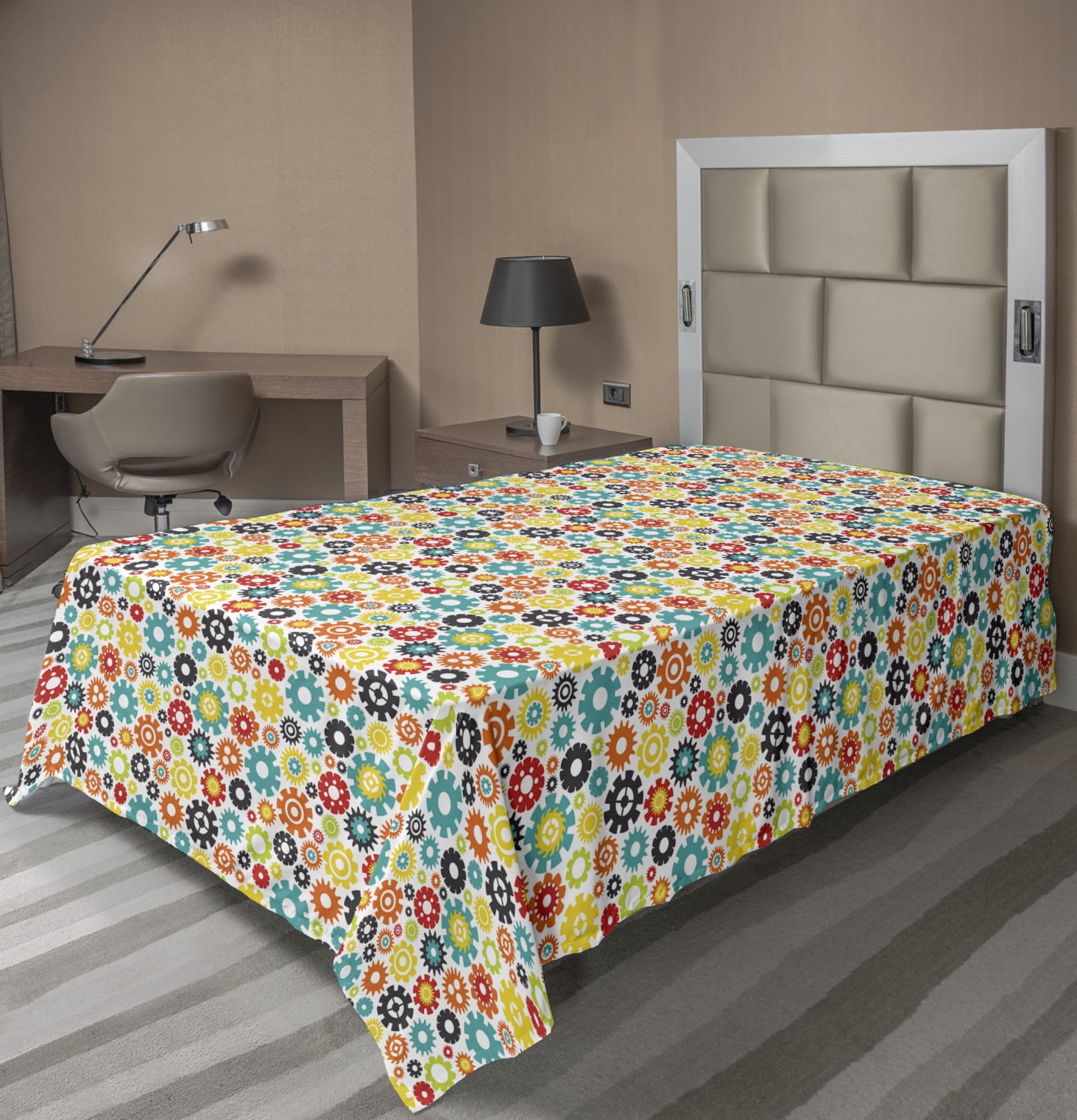 Abstract Flat Sheet, Mechanical Engineering Themed Continuous Pattern ...