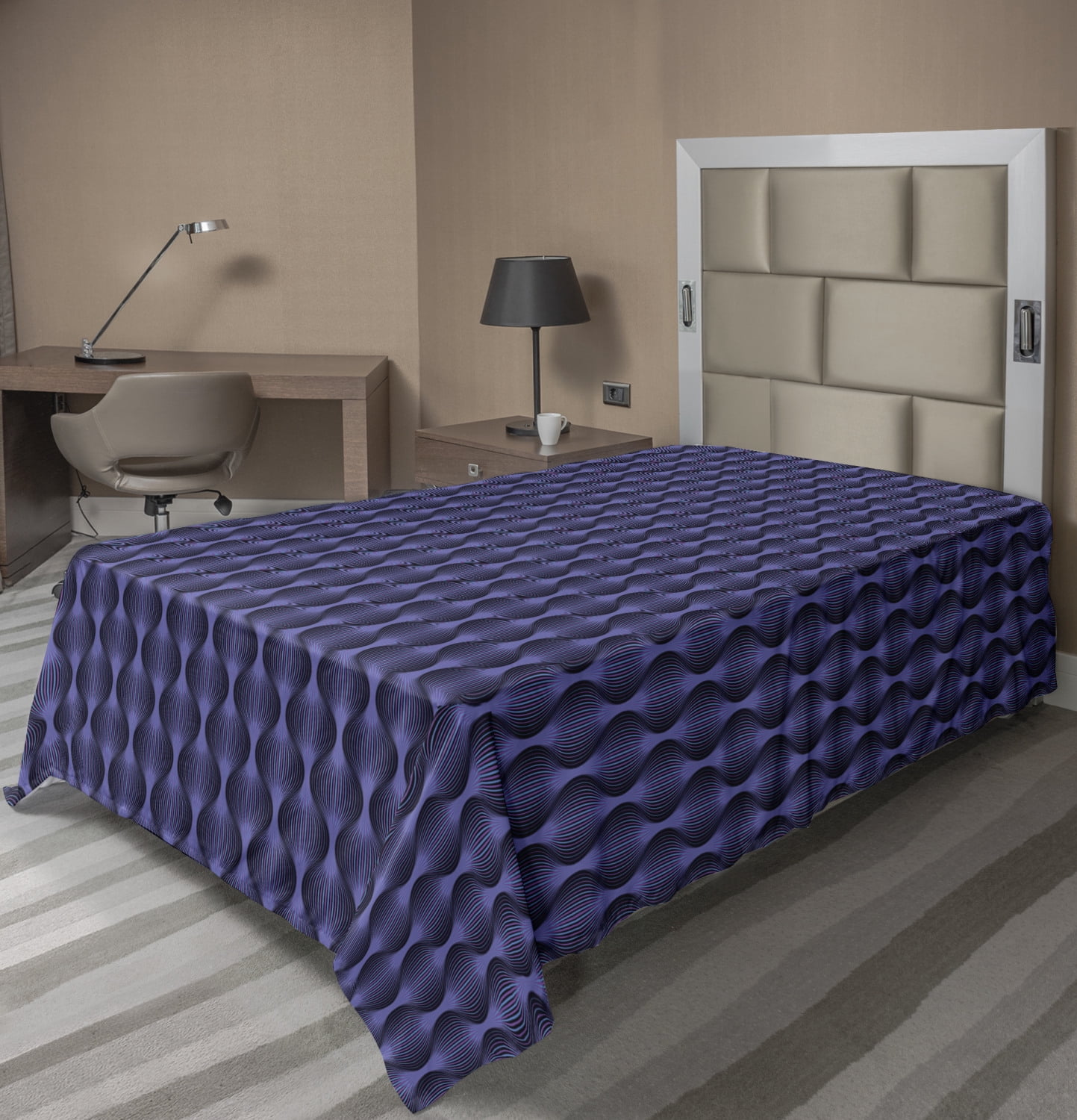 Abstract Flat Sheet, Neon Look Circular Grids Optical Illusion 80s ...