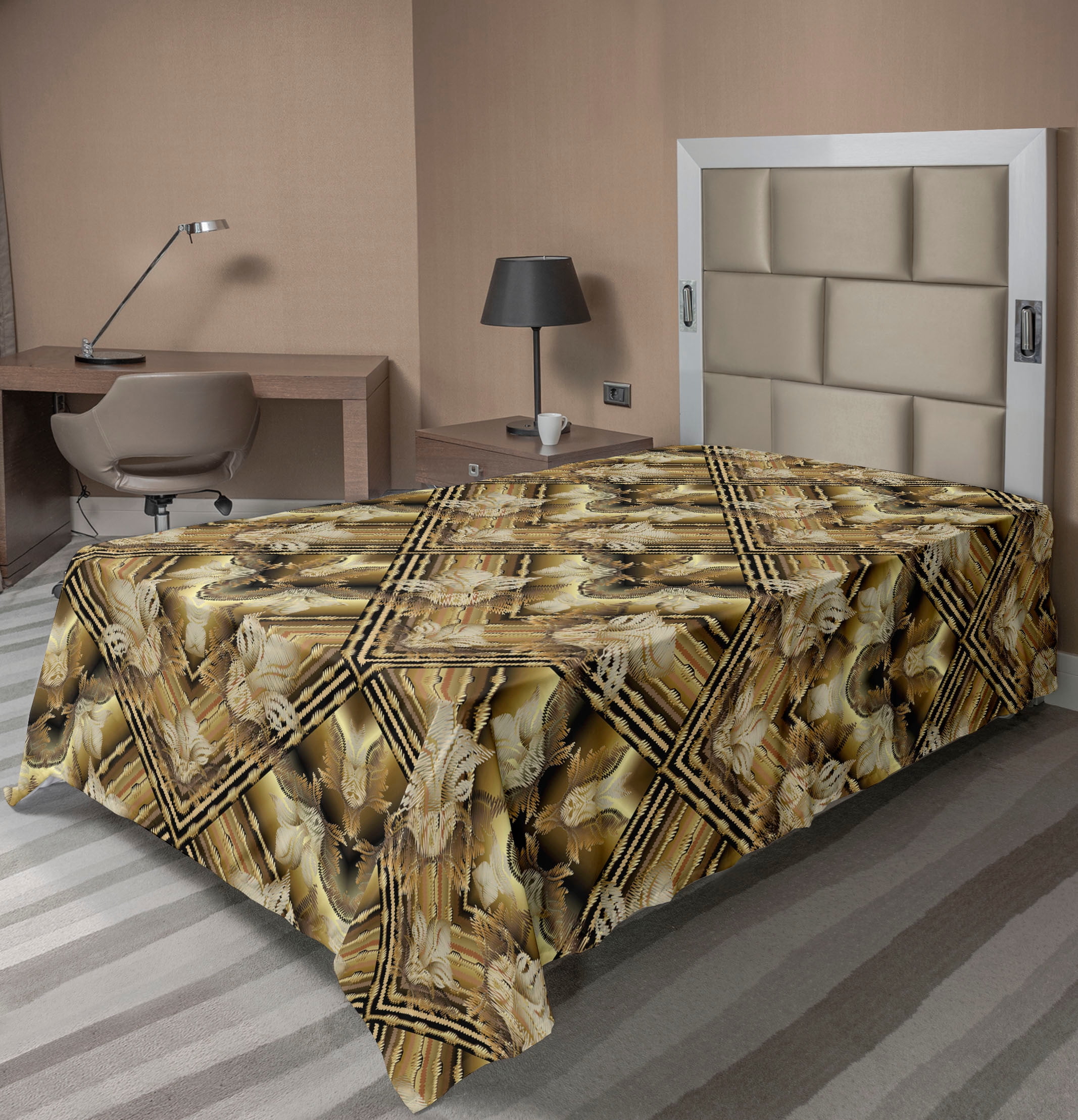 Ambesonne Abstract Flat Bedding Sheet Soft Top Sheet, Floral Pattern ...