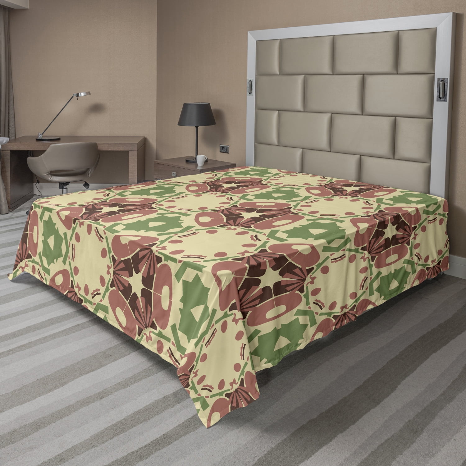 Abstract Flat Sheet, Repeating Geometric Shapes Hexagon Spiral Motifs ...