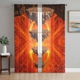 Abstract Floating Rocks Sheer Curtains for Living Room Bedroom Red Lava ...