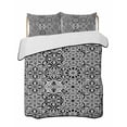 Abstract Floral 3 Piece Quilt Bedding Set with 2 Pillow Shams, Retro ...