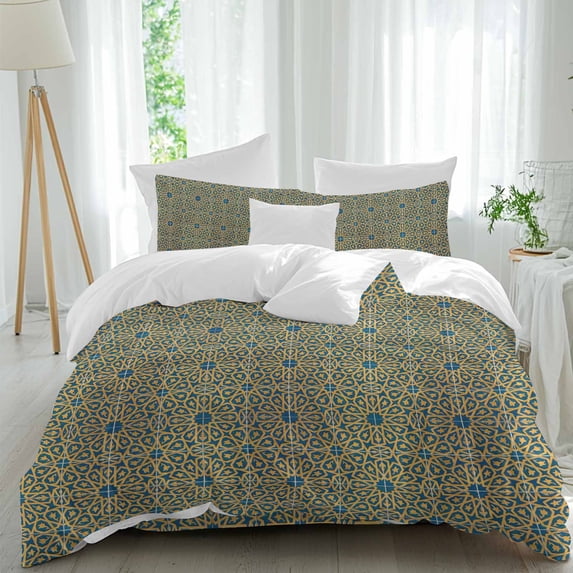 Abstract Floral 4 Piece Duvet Cover Set California King Size Vintage ...