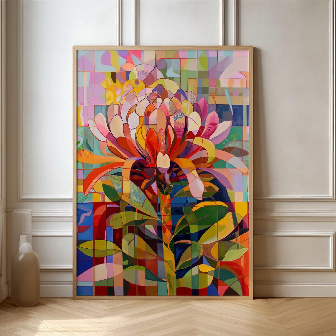 Abstract Floral Art Print Bright Modern Gallery Wall Decor - Walmart.com