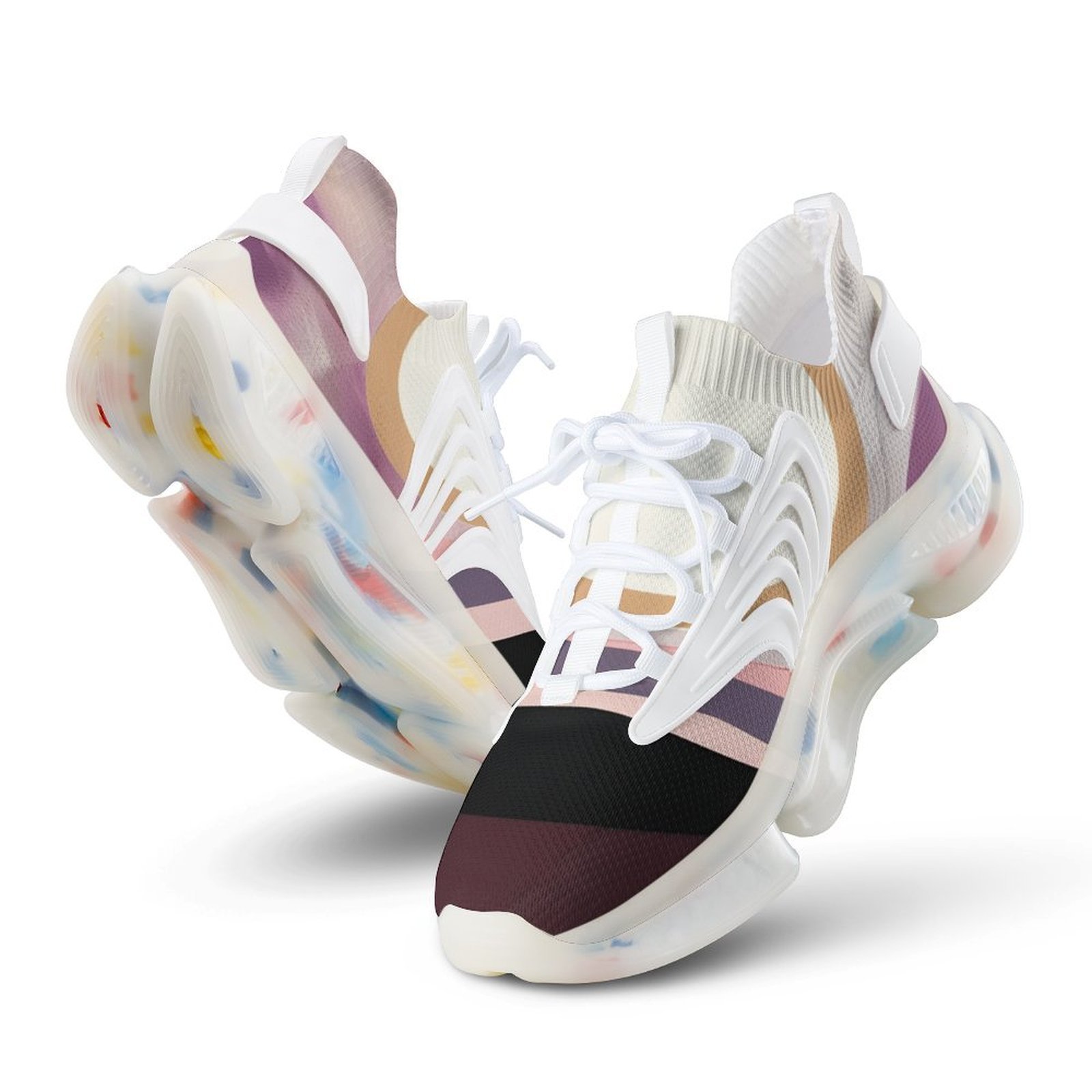 Abstract Floral Art Print Walking Shoes for Men Woman Lightweight ...