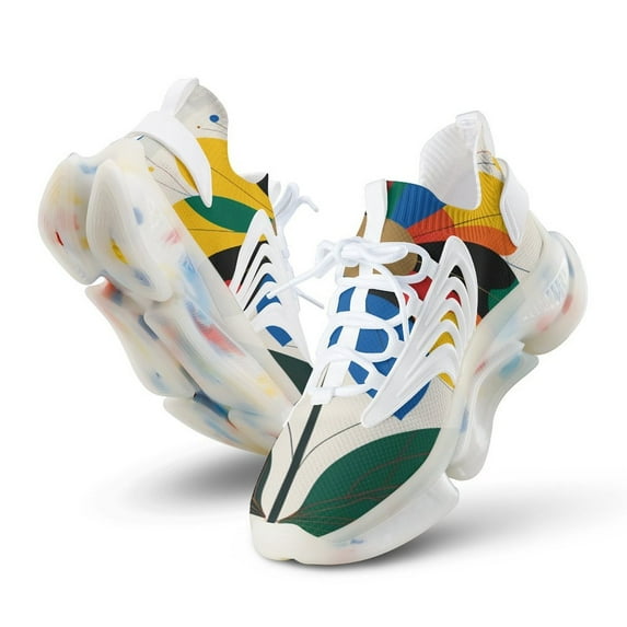 Abstract Floral Art Print Walking Shoes for Men Woman Lightweight ...