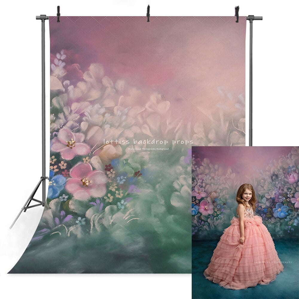 Fine Art Floral Backdrop Girl Pregnant Woman Portrait Photography Child ...