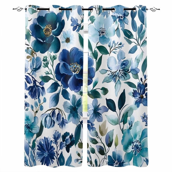 Abstract Floral Blackout Curtains 84 Inches Long,Thermal Insualted ...