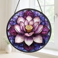 Abstract Floral Bloom Stained Glass Style Suncatcher – Round Window ...