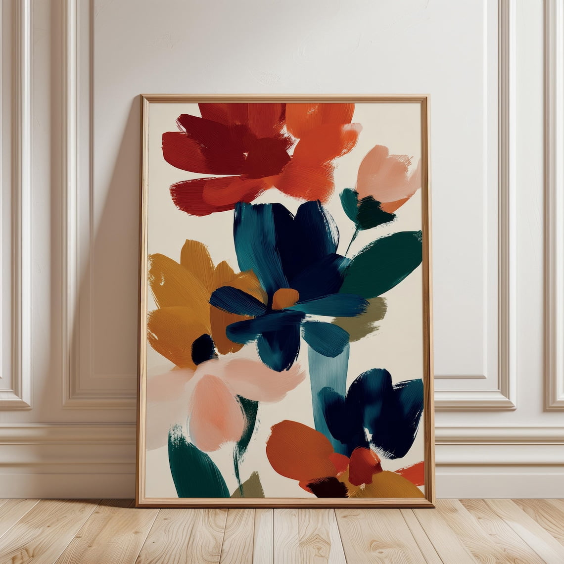 Abstract Floral Bold Paint Flower Colorful Impressionist Botanical ...