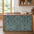 Abstract Floral Cabinet Curtains 28" W x 51" L Vintage Turquoise ...