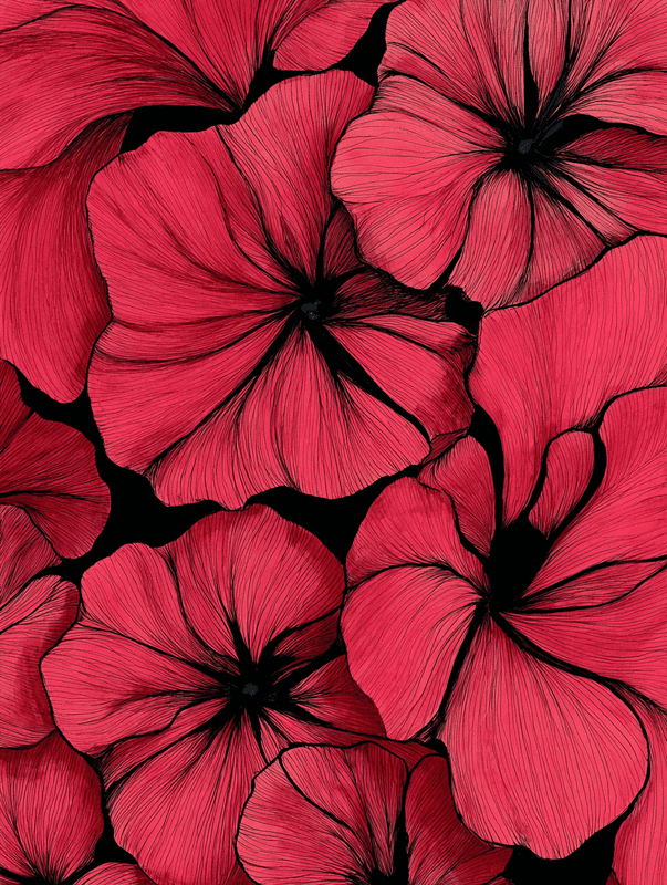 Abstract Floral Canvas Print Wall Art for Living Room Bedroom Dining ...