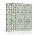 Abstract Floral Canvas Wall Art for Living Room, Retro Green Geometric ...
