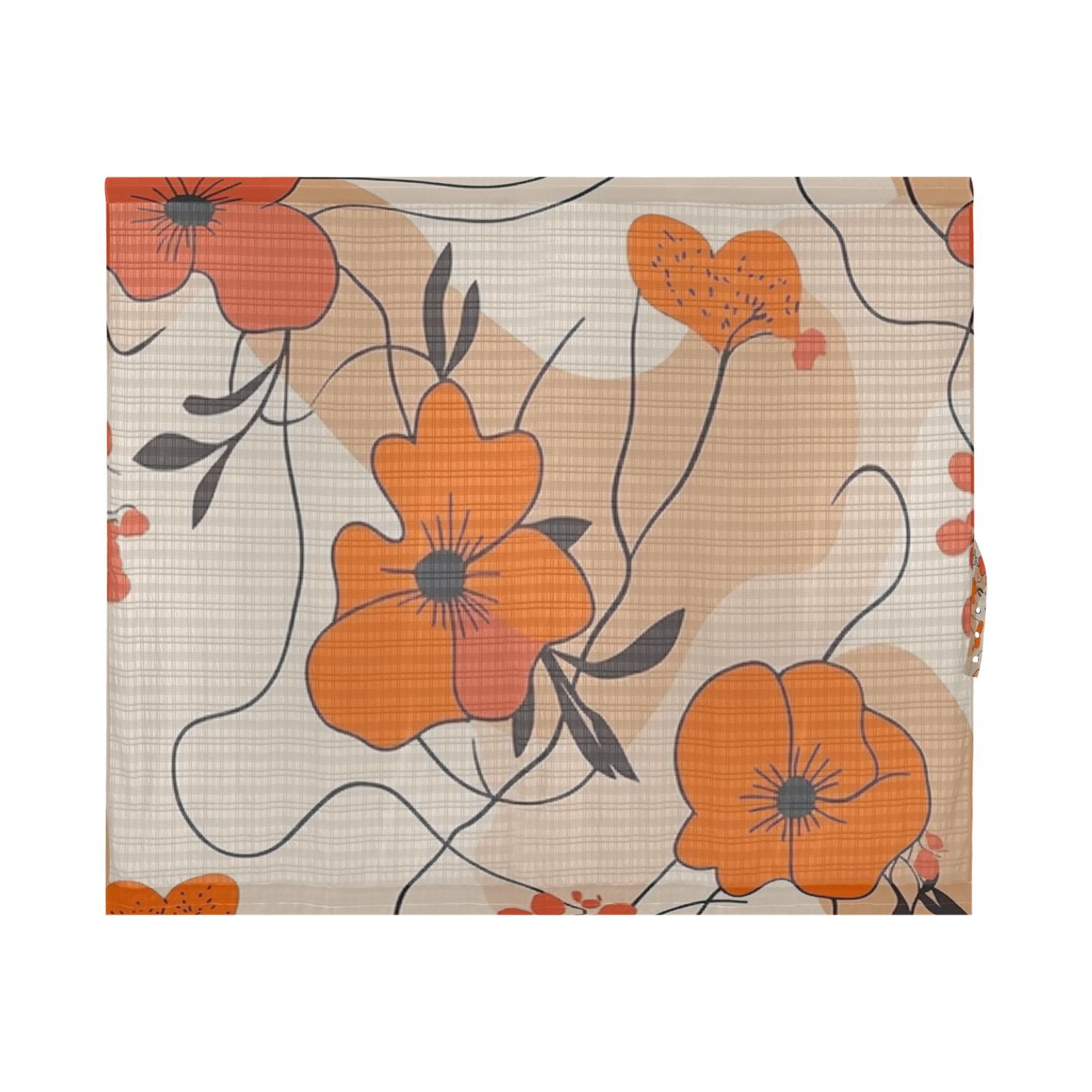 Abstract Floral Design Door Panels 25x72in Breathable Mesh Privacy UV ...