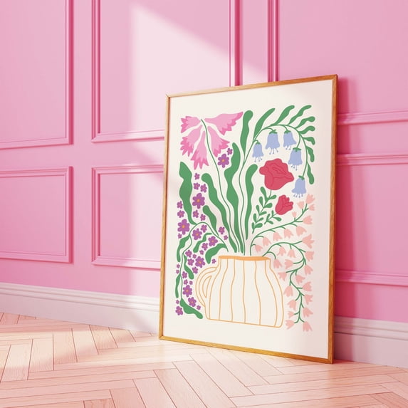 Abstract Floral Design3 Poster Cute Flower Wall Art Trendy Botanical ...