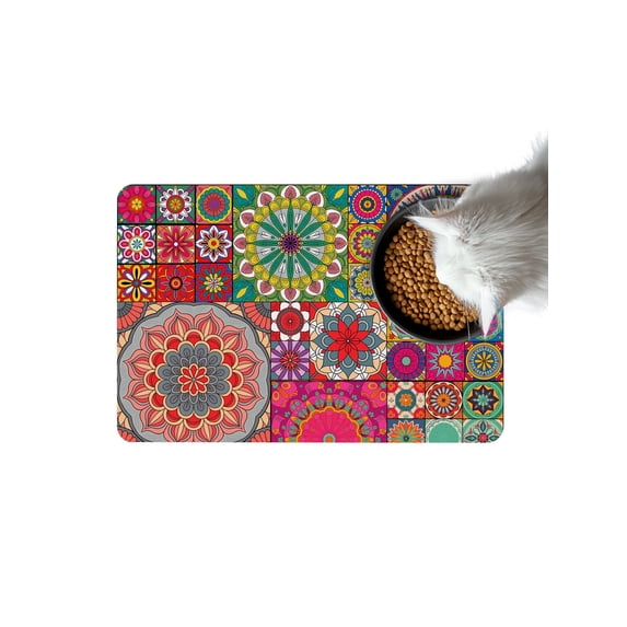 Abstract Floral Doormat Non Slip Diatomaceous Earth Door Mat Absorbent ...