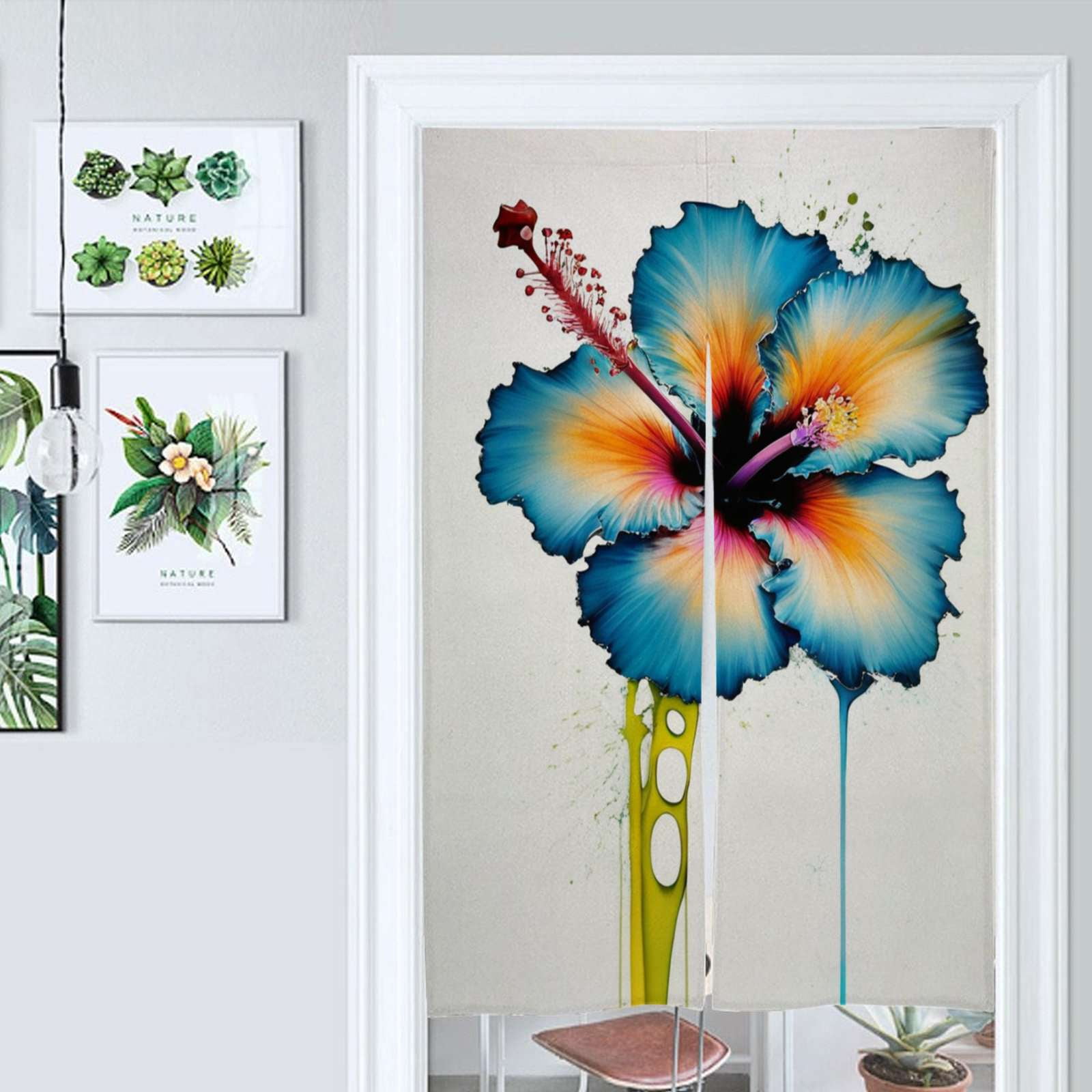 Abstract Floral Drip Art Door Curtain Nordic Living Room DoorCurtain ...