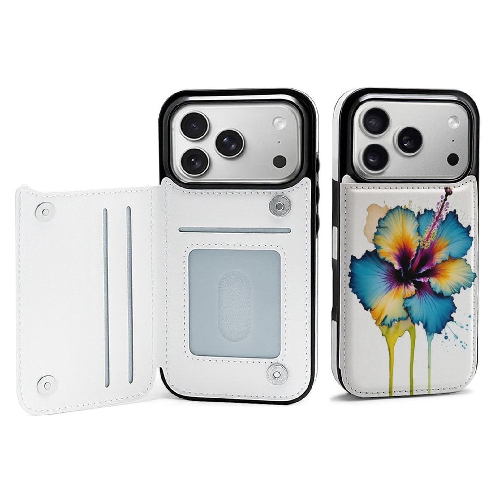 Abstract Floral Drip Art Leather Wallet Case for iPhone13 Wallet Case ...