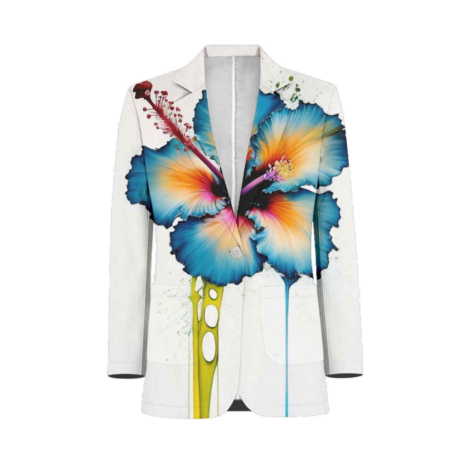 Abstract Floral Drip Art Mens Suits Shawl Collar Slim Fit Suit Mens ...